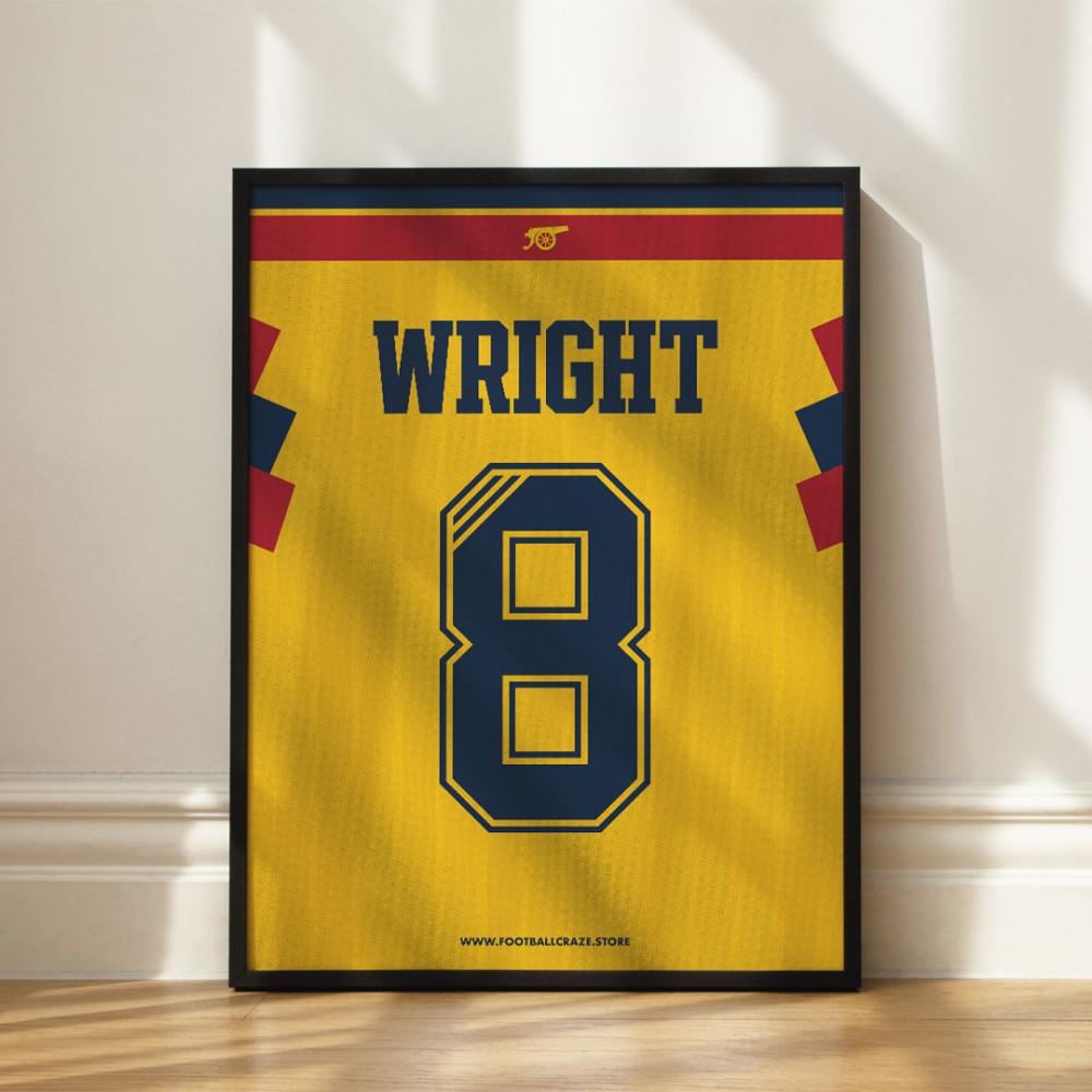 Arsenal FC 1993/94 Away - Keretezett mezposzter - Ian Wright